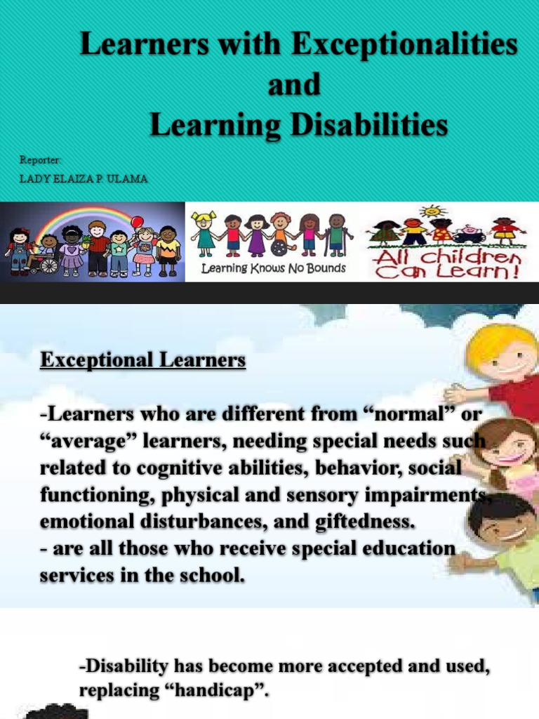 Exceptional Learners and Learning Disabilities | PDF | Disability | Intellectual Giftedness