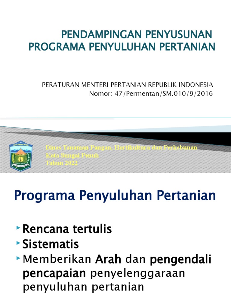 Penyusunan Programa Penyuluhan Pertanian | PDF