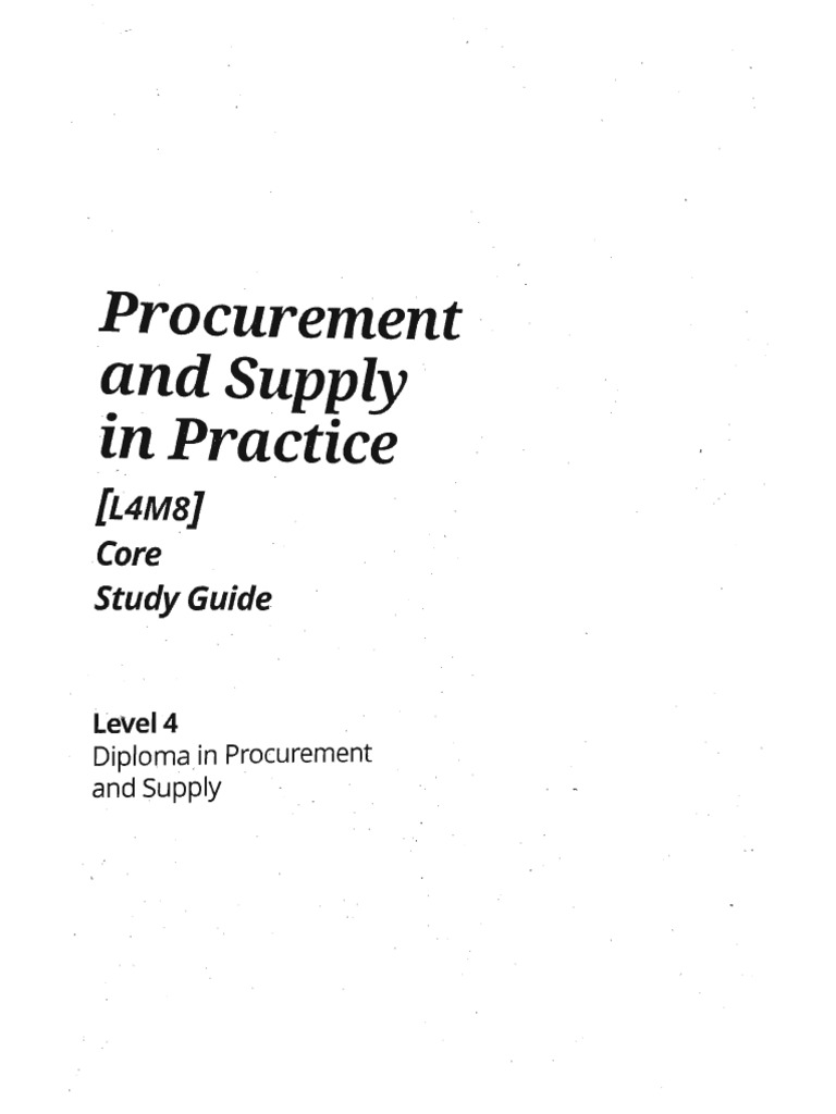 l4m8 - Procurement & Supply in Practice | PDF