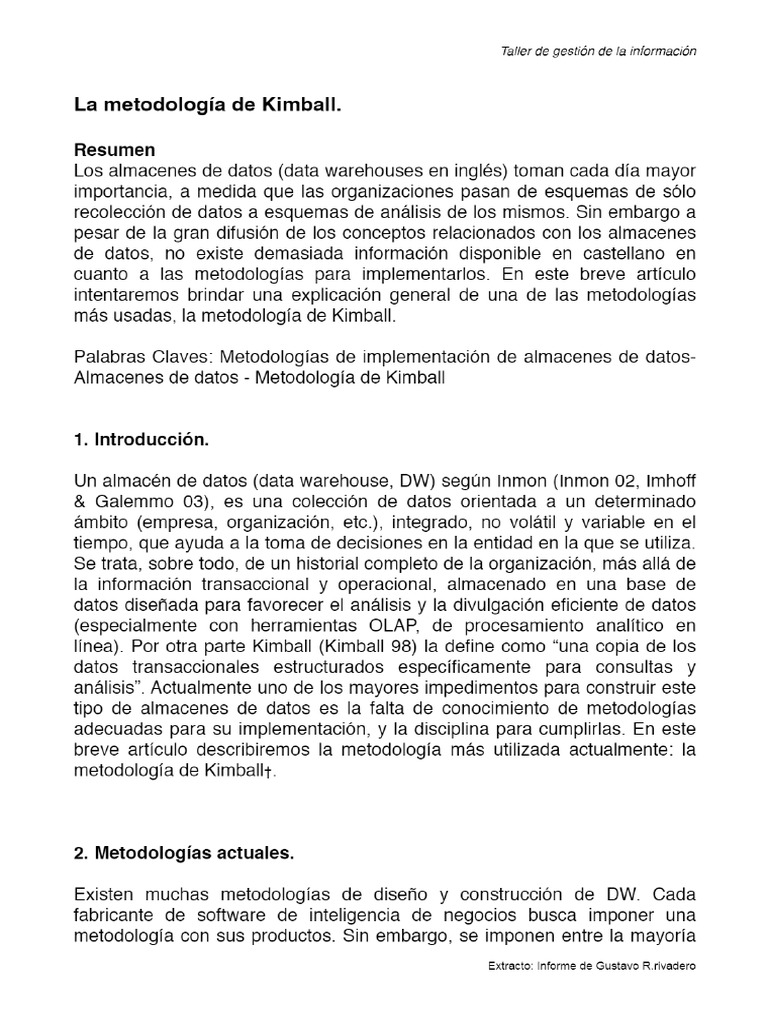 La Metodología de Kimball | PDF