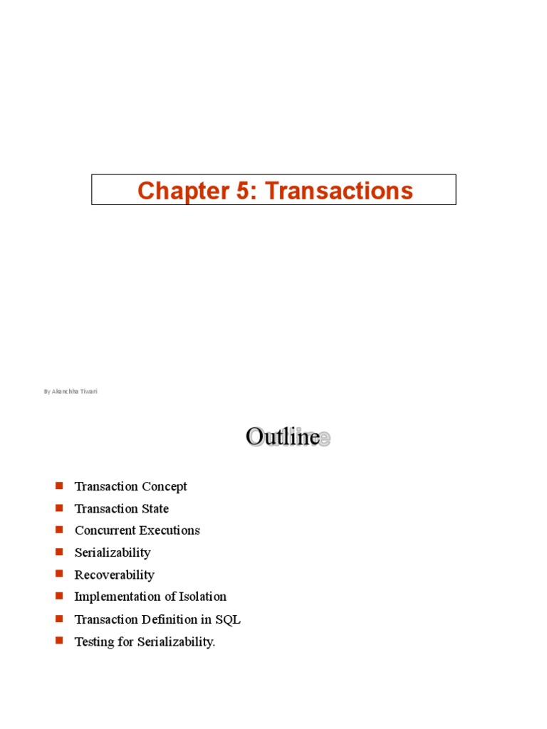Unit 5 Transaction Pdf Database Transaction Concurrency Computer Science