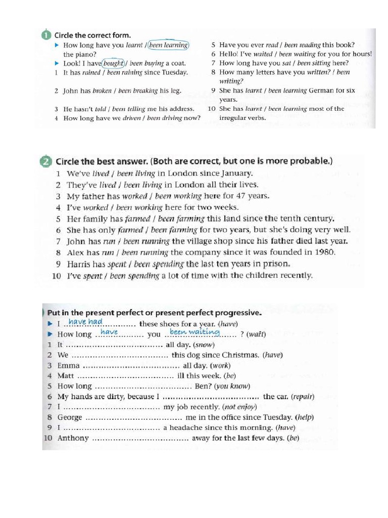 Present Perfect Simple Vs Continuous | PDF
