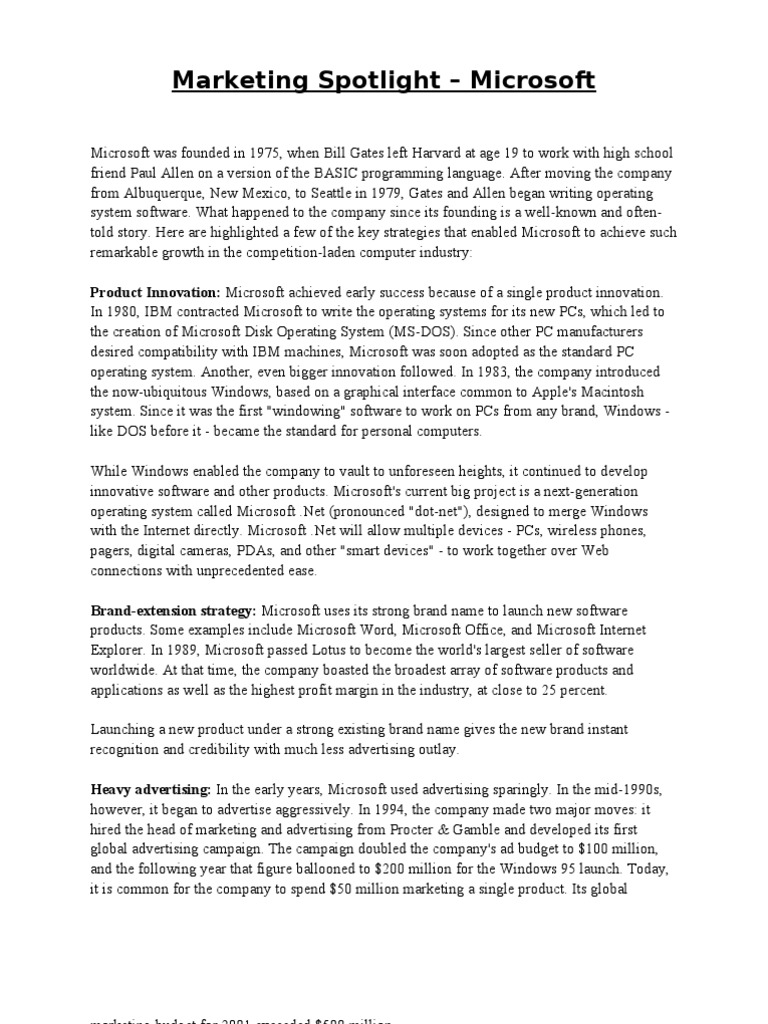 Marketing Spotlight | PDF | Microsoft | Operating System