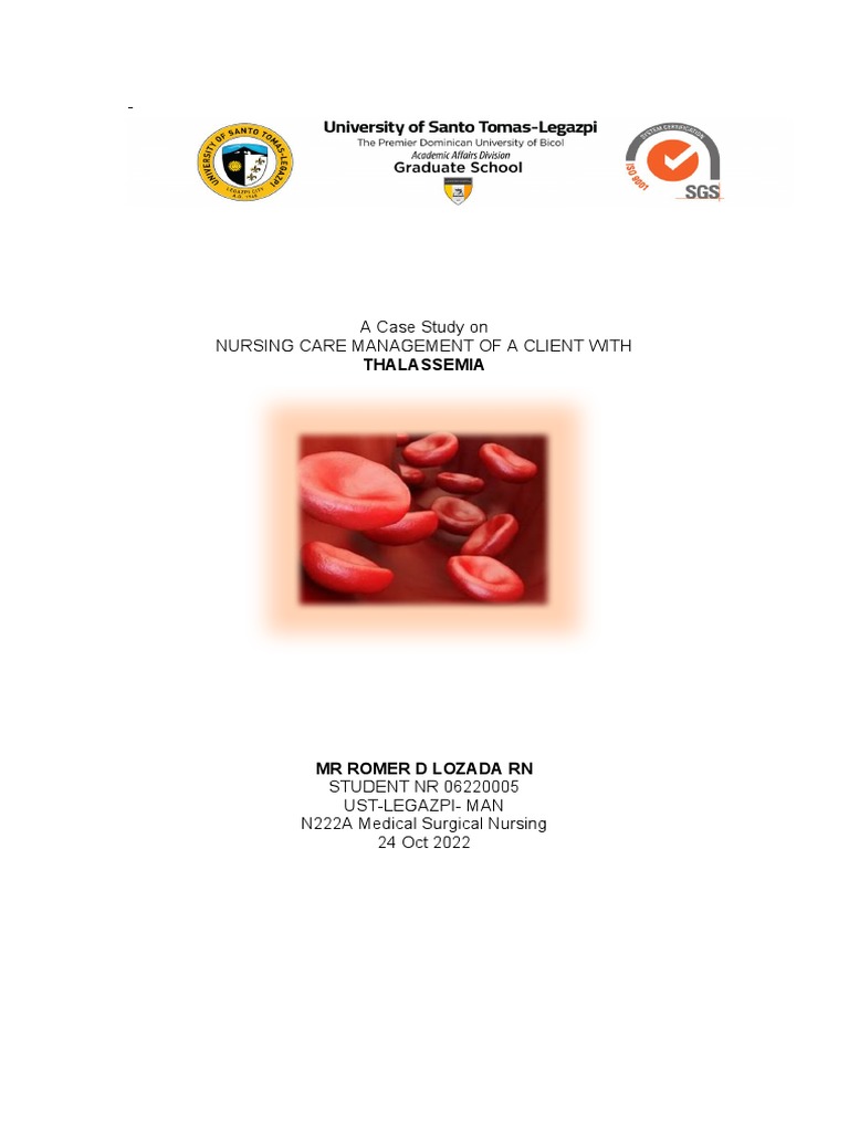 Case Study - Thalassemia | PDF | Anemia | Red Blood Cell
