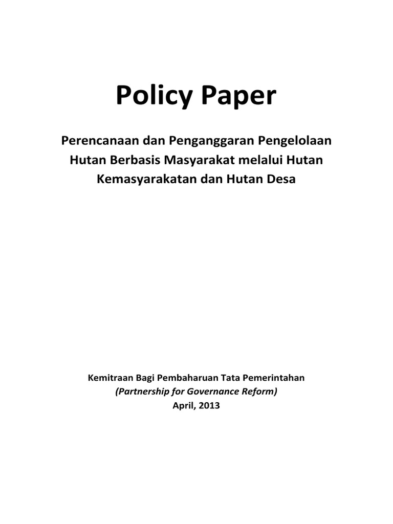Policy Brief Perencanaan Dan Penganggaran CBFM 2013 | PDF