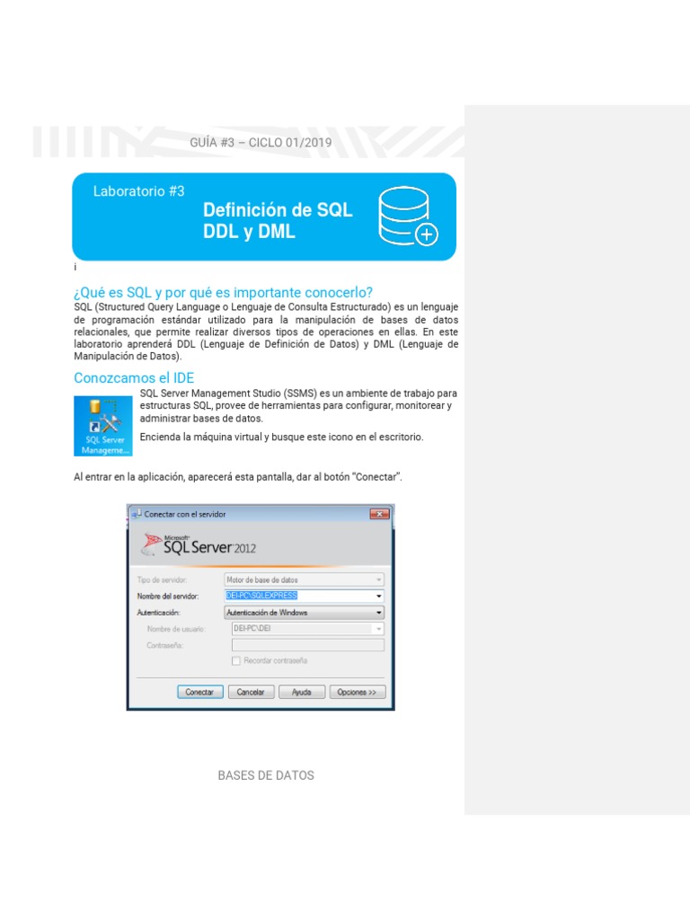 Guía práctica sobre SQL: Creación y manipulación de bases de datos relacionales | PDF | SQL ...