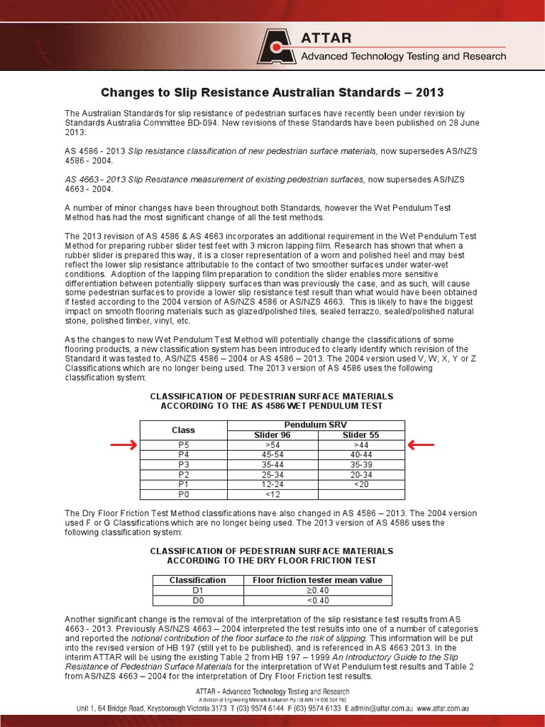 Non Slip Surface Australian Standards | PDF | Science