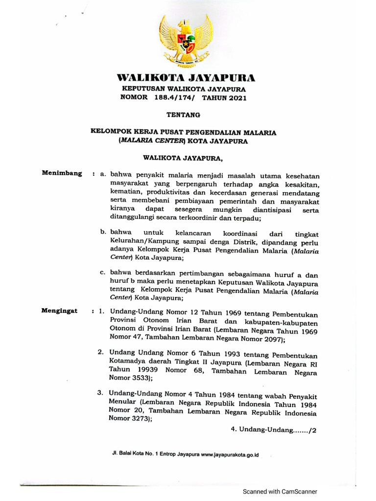 SK Malaria Center Kota Jayapura | PDF