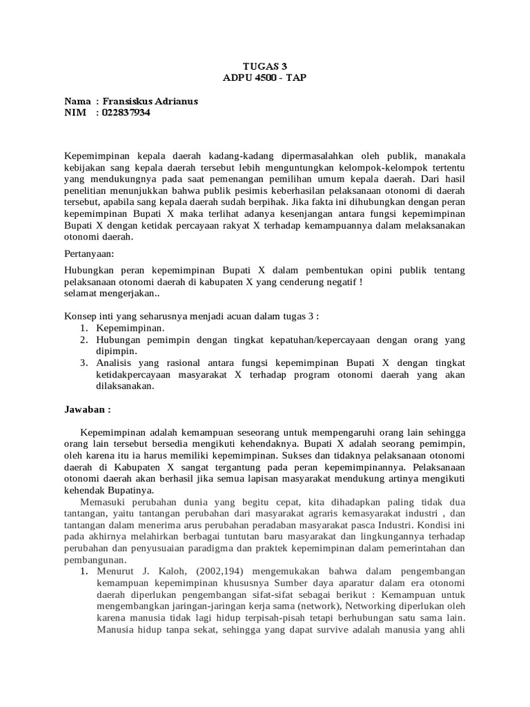 Tugas 3 Adpu4500-Tap | PDF