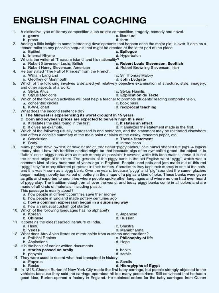 English Final Coaching | PDF | Cognition | Linguistics