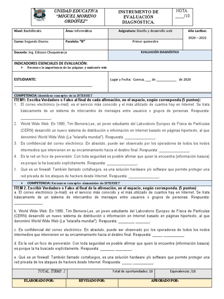 Diagnostico 2dos Dis - Web | PDF | Red mundial | Internet y web