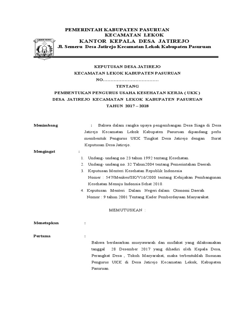 SK UKK Jatirejo | PDF