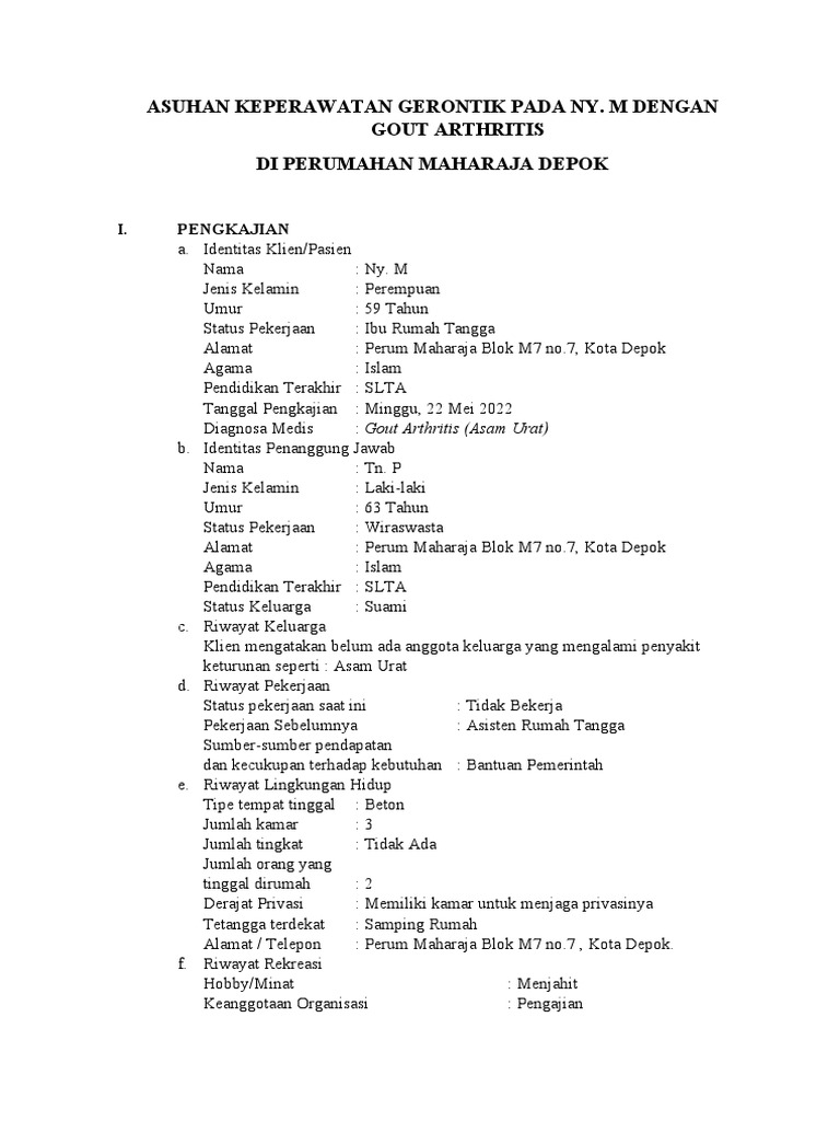 Askep Gerontik Gout Arthritis - Jihan Dini 6a | PDF