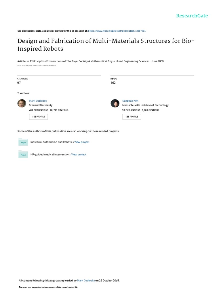 Design and Fabrication of Multi-Materials Structur | PDF | Robotics ...