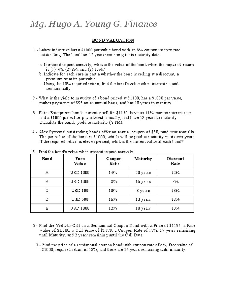 Bond Valuation Download Free Pdf Bonds Finance Financial Accounting