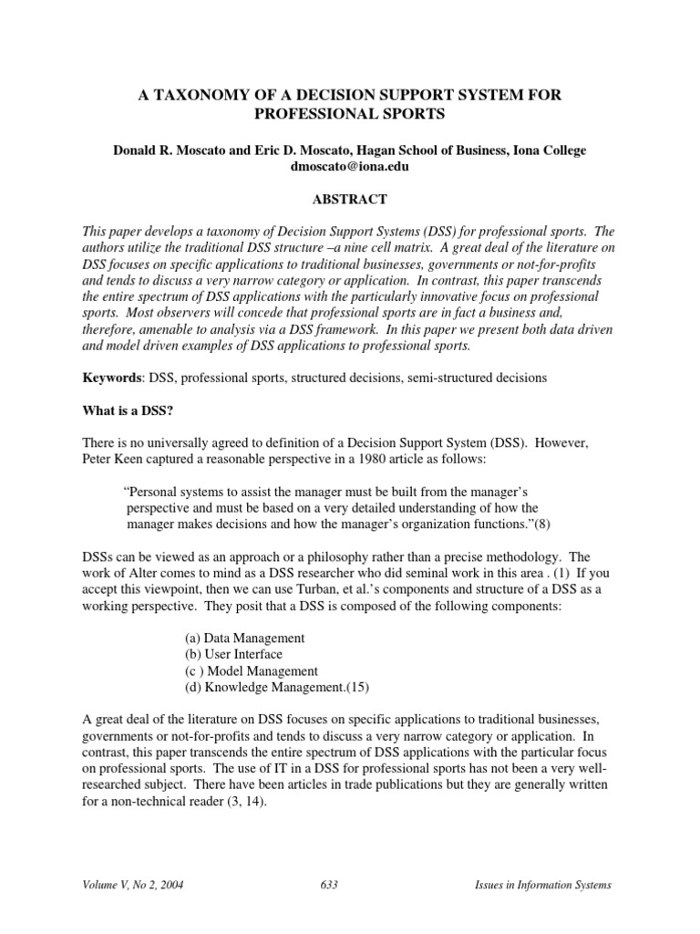 Taxonomy of Decision Support Systems For Professio | PDF | Decision Support System | Computing
