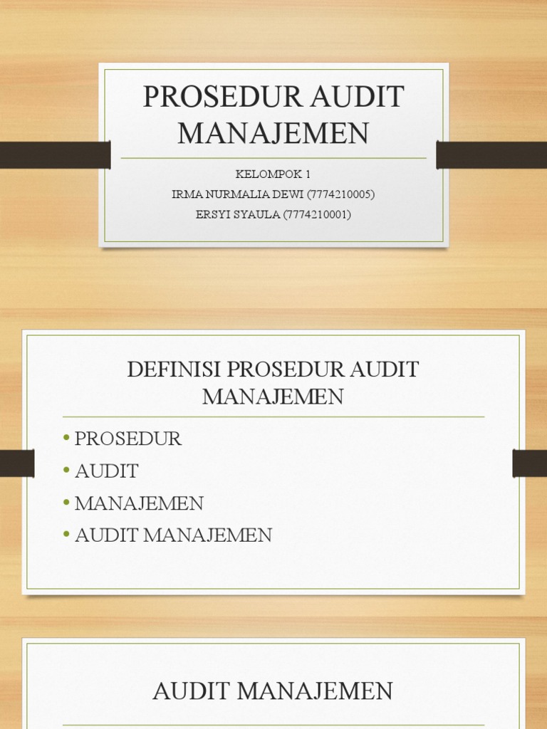 Kel 1-Prosedur Audit Manajemen | PDF