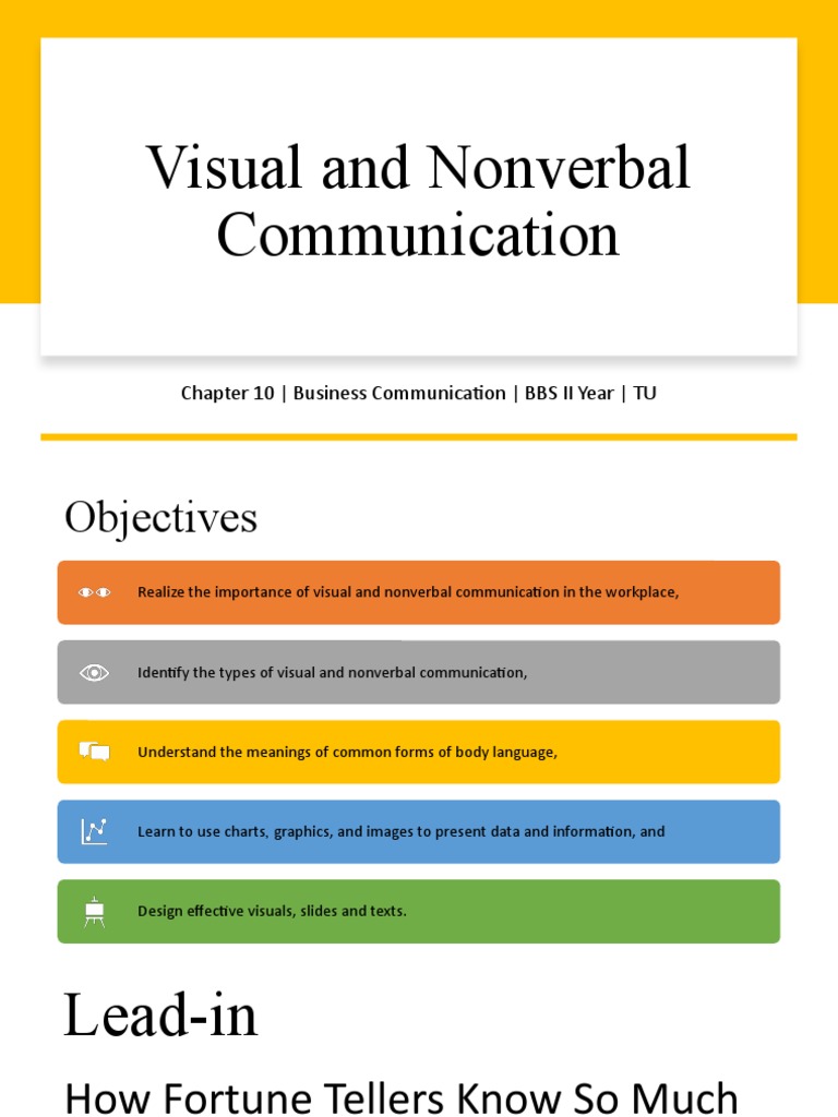 Visual and Nonverbal Communication Chapter 10 Final | PDF | Nonverbal ...