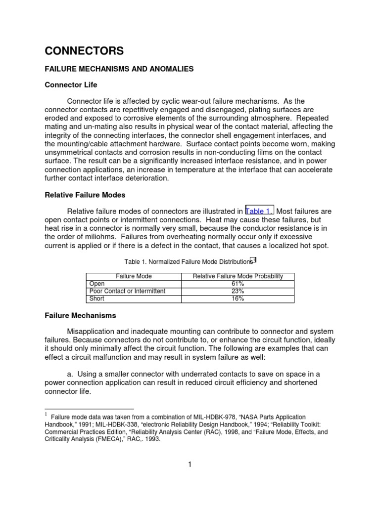 Connectors Failure | PDF | Electrical Connector | Electrical Conductor