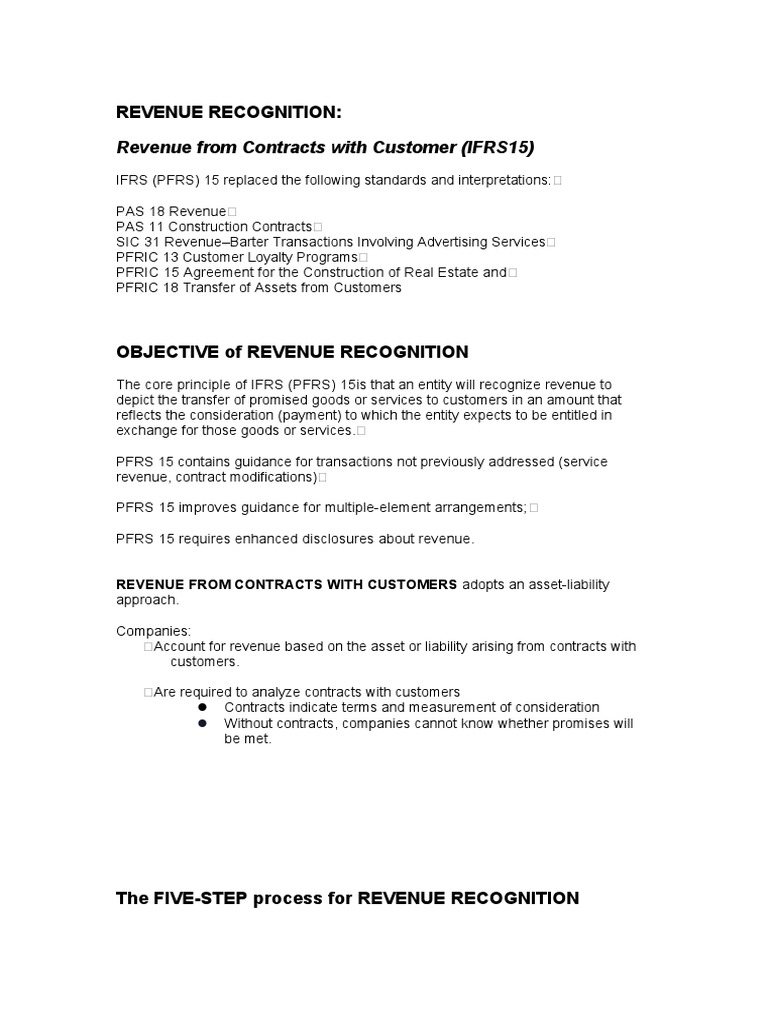 A Comprehensive Summary of Key Aspects of Revenue Recognition Under ...