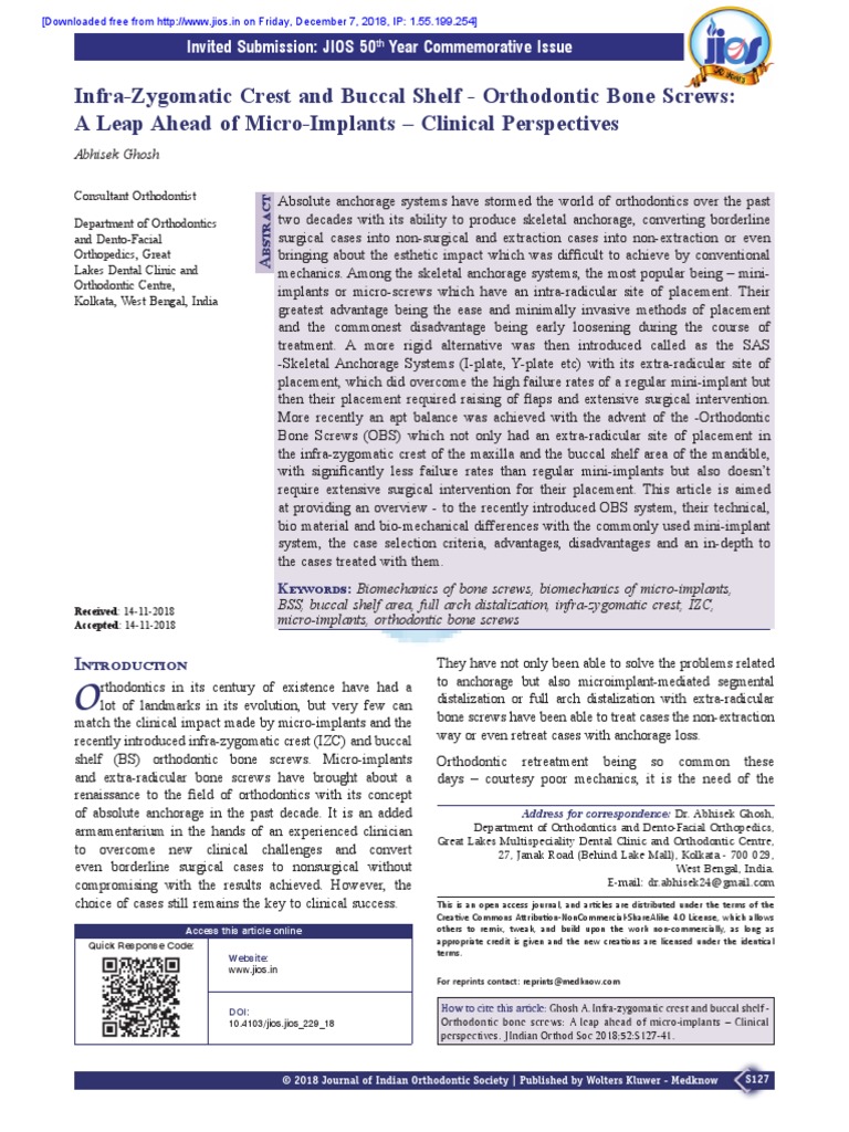 Infra-Zygomatic Crest and Buccal Shelf - Orthodont | PDF | Dental ...