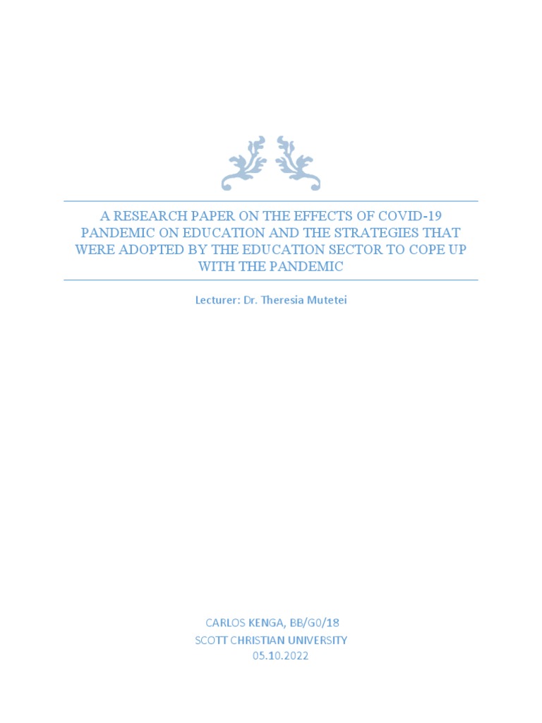 Impact of COVID-19 on Education Strategies | PDF | Pandemic | Health ...