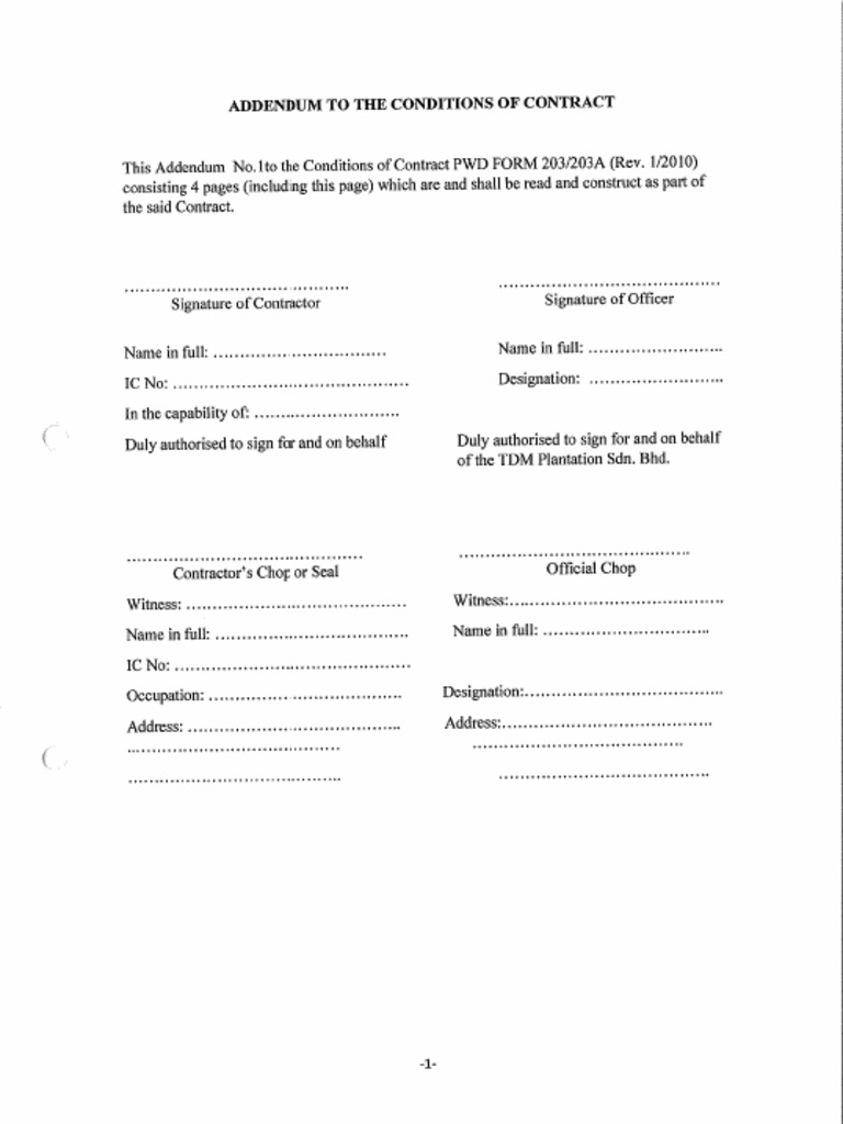 Addendum PWD 203 | PDF