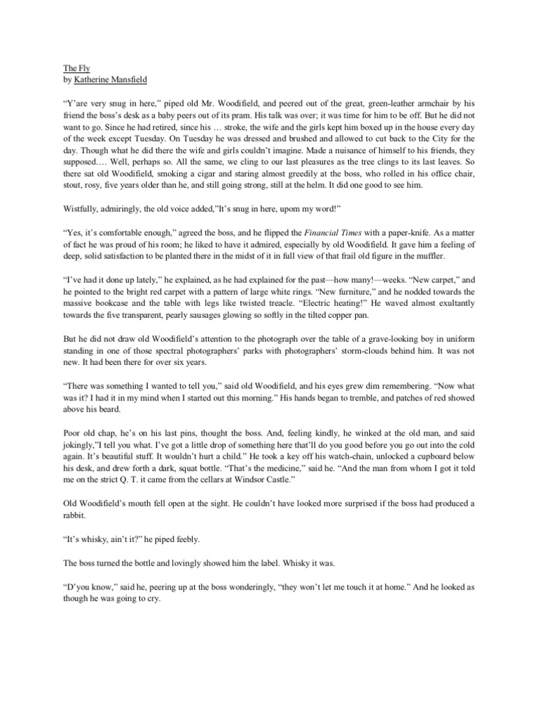 The Fly | PDF | Katherine Mansfield