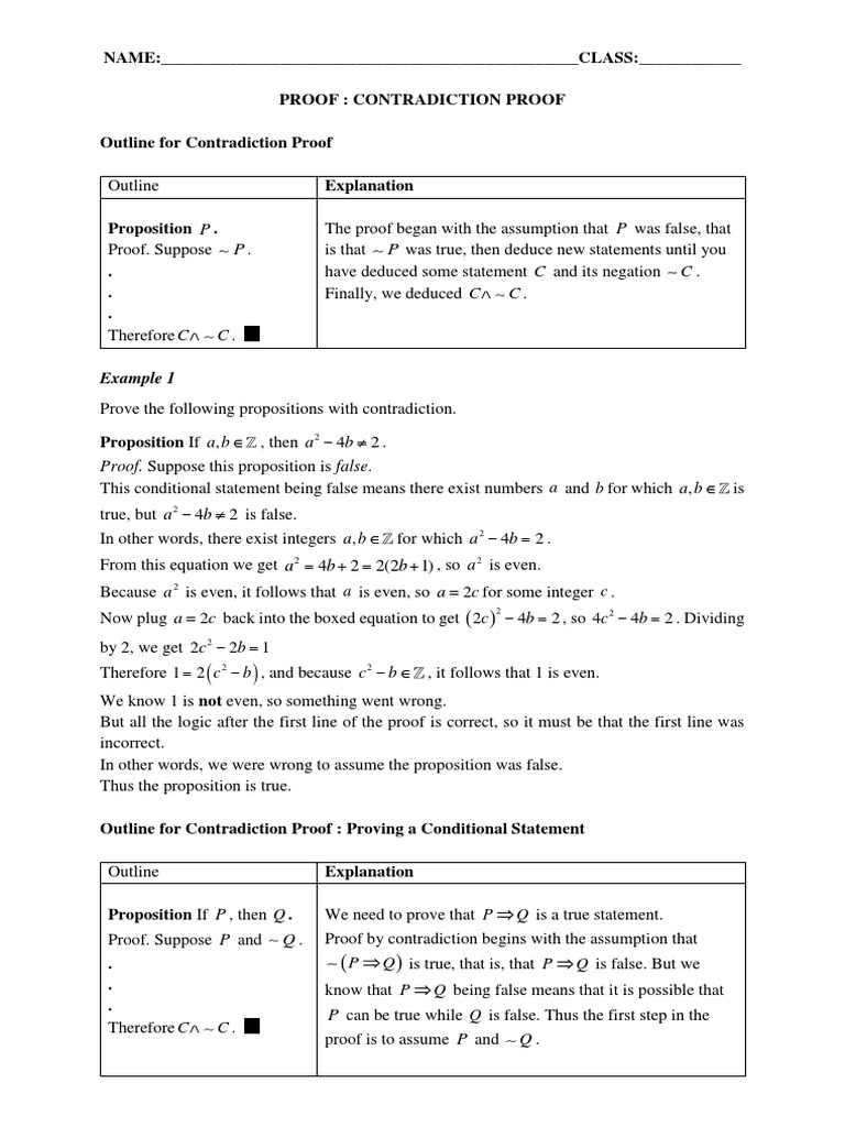 Proof Part 3 Contradiction | PDF | Mathematical Proof | Mathematical Logic