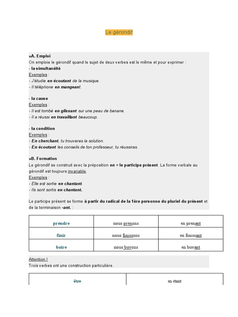 Le Gérondif | PDF