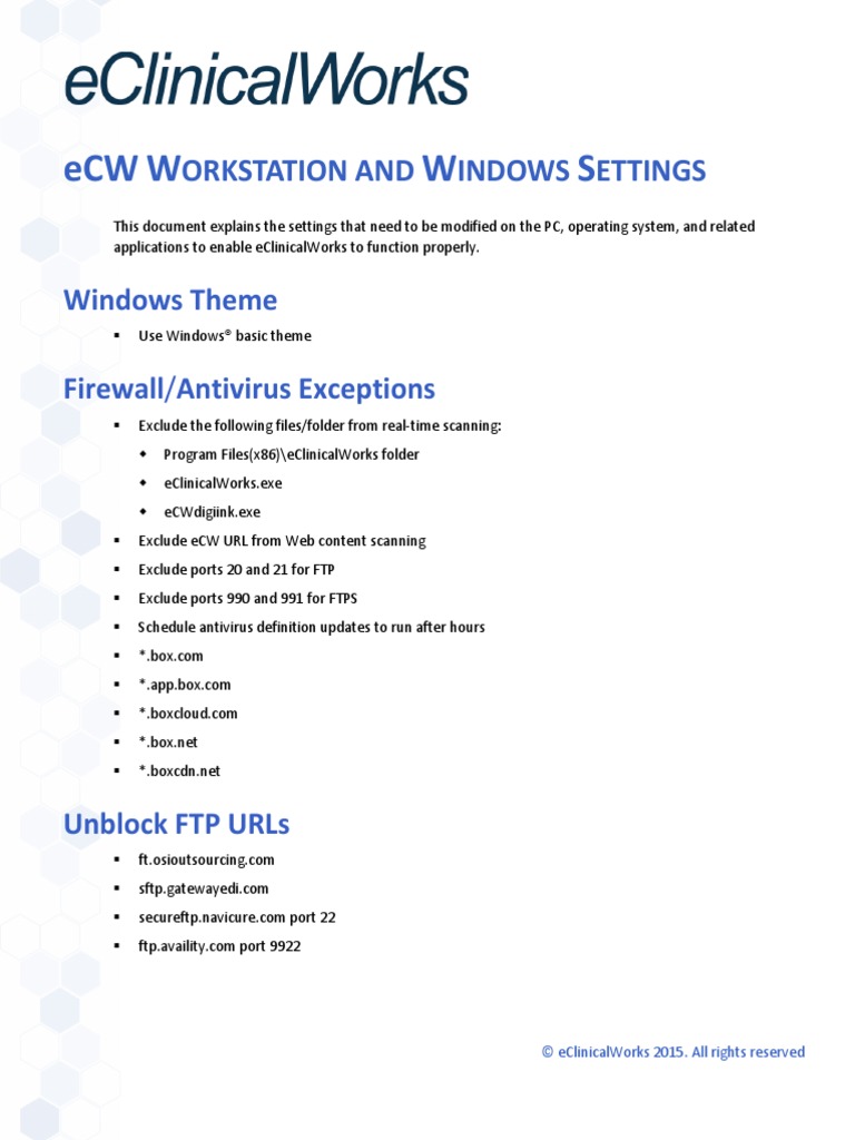 ECW Workstation and Windows Settings | PDF | Internet Explorer ...