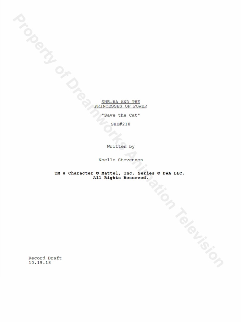 Teleplay She-Ra | PDF