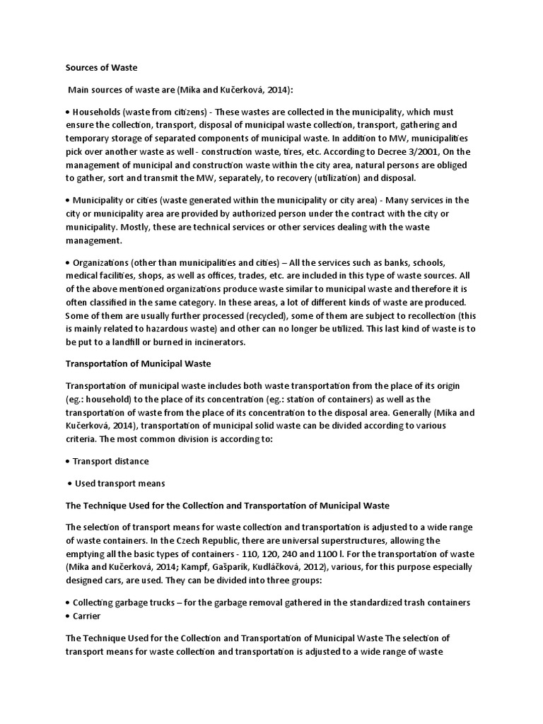 Landfill ESIA Technical Proposal | PDF | Municipal Solid Waste | Waste ...