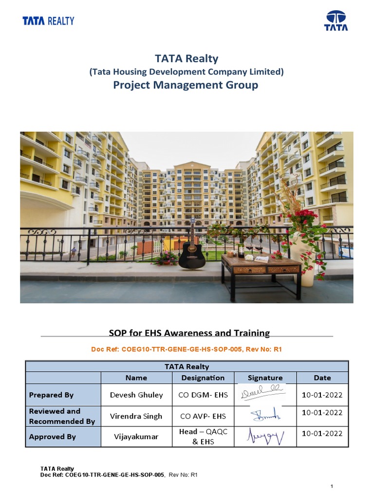 SOP 5 SOP For EHS Awareness and Training | PDF | Employment | Risk