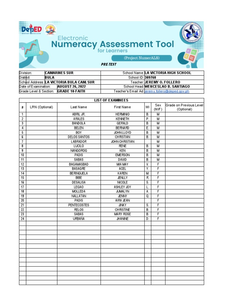 Grade 10 Numeracy Assessment Results | PDF | Polynomial | Measure ...