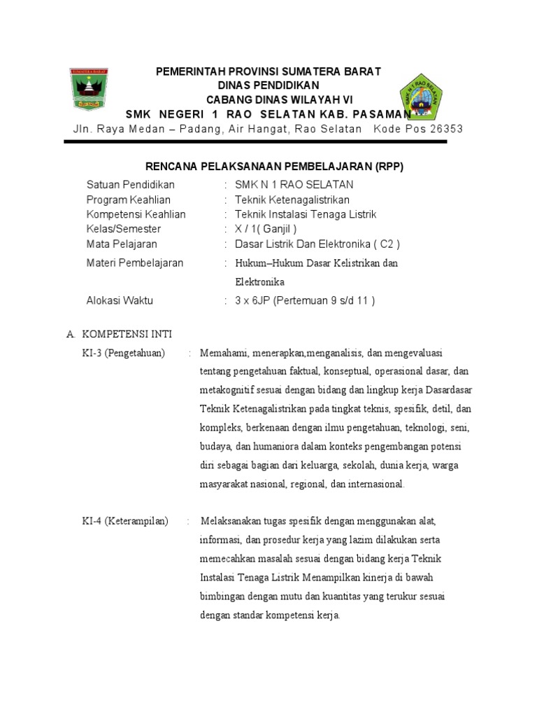 RPP Dle 3.4 Akreditasi Edit | PDF