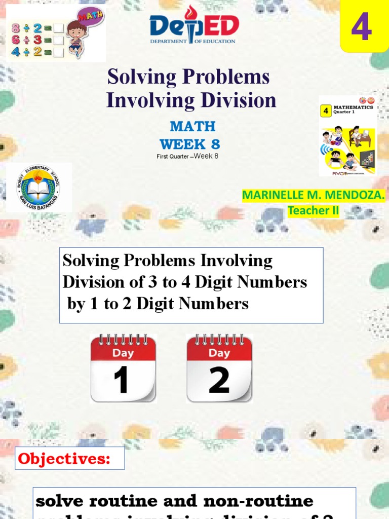 Math Quarter 1 Week 8 | PDF | Division (Mathematics)