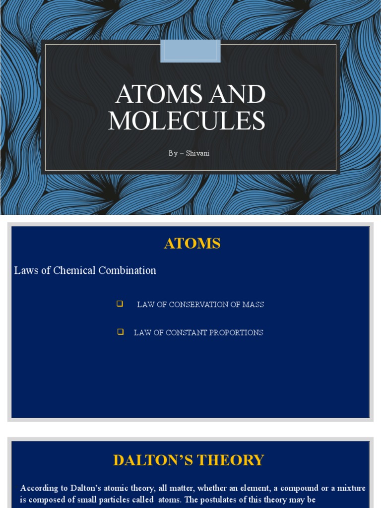 Atoms and Molecules | PDF | Ion | Molecules