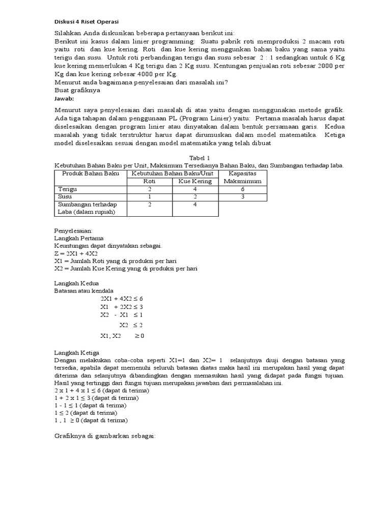 Diskusi 4 Riset Operasi | PDF