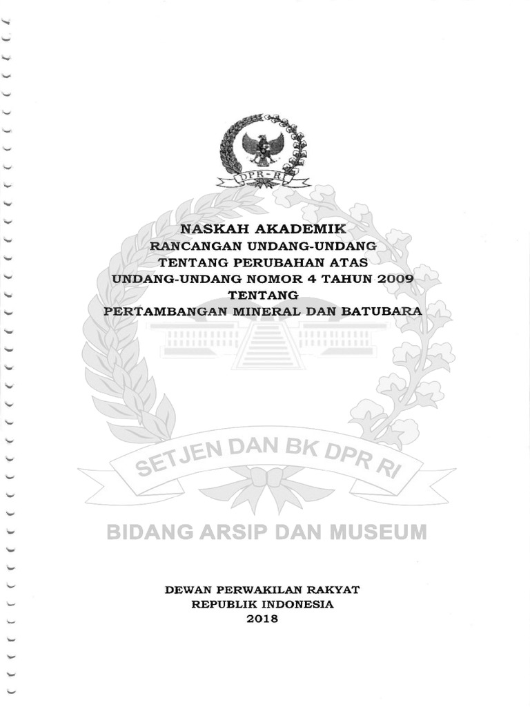 NASKAH AKADEMIK MINERBA UU No 3 Tahun 20 | PDF