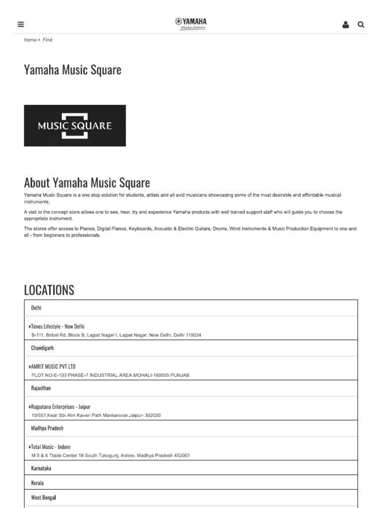 Yamaha Music Stores | PDF