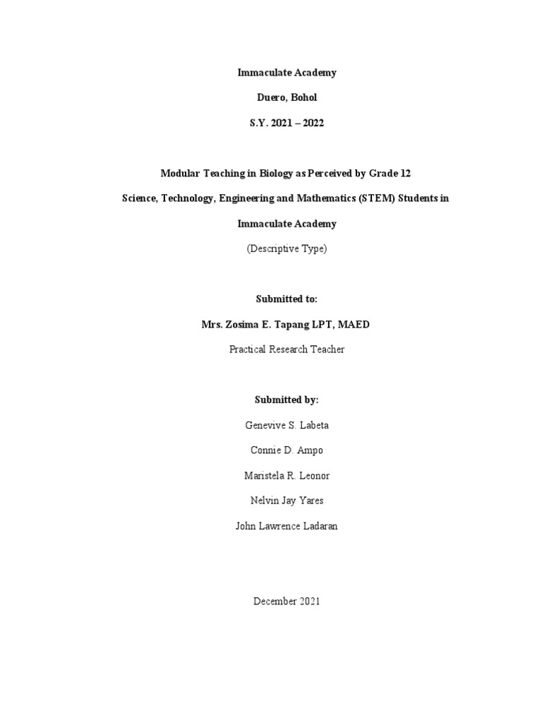 Modular Teaching in Biology | PDF | Teaching Method | Learning