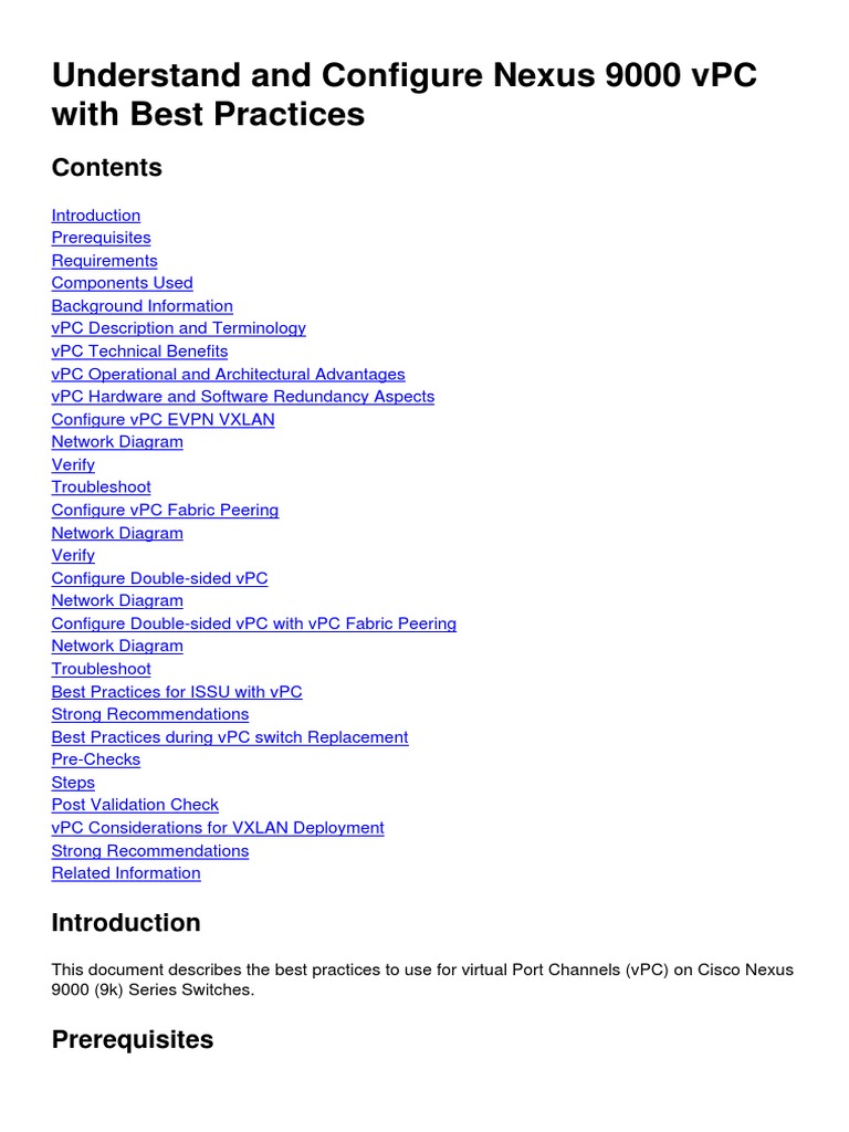 Understand And Configure Nexus 9000 Vpc Pdf Computer Network Ip Address
