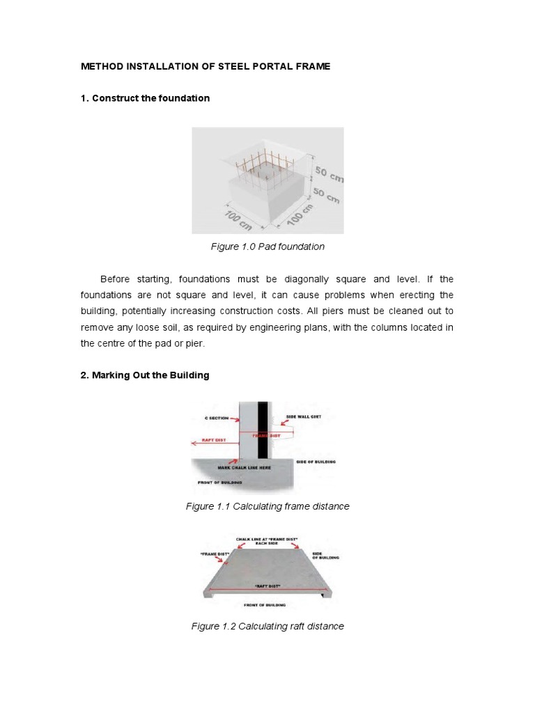 Method Installation of Steel Portal Frame | PDF | Roof | Screw