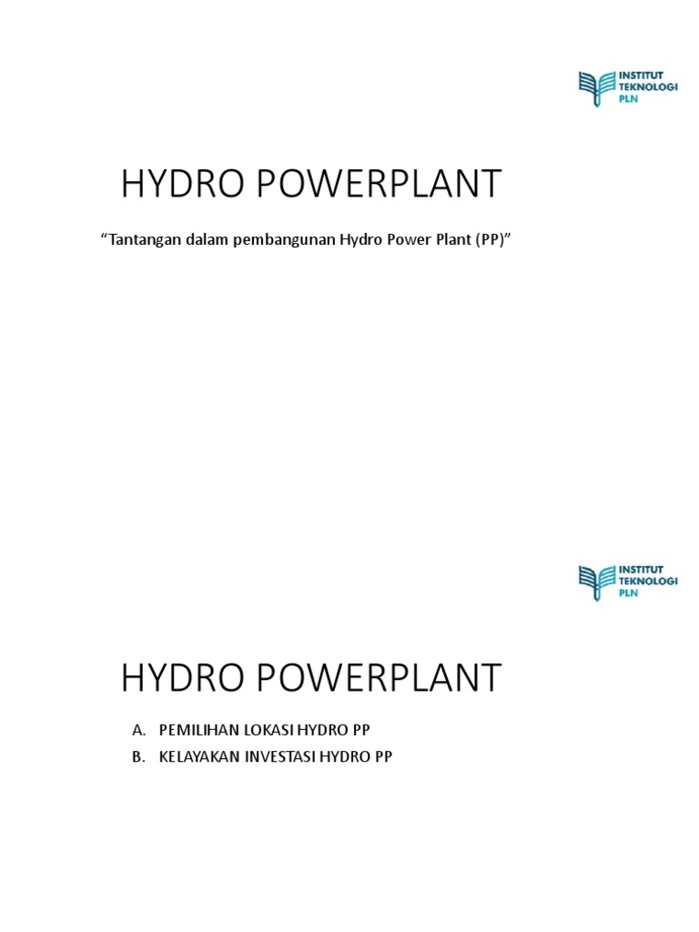 Tantangan HYDRO POWERPLANT (Dies Natalis IT - PLN) | PDF
