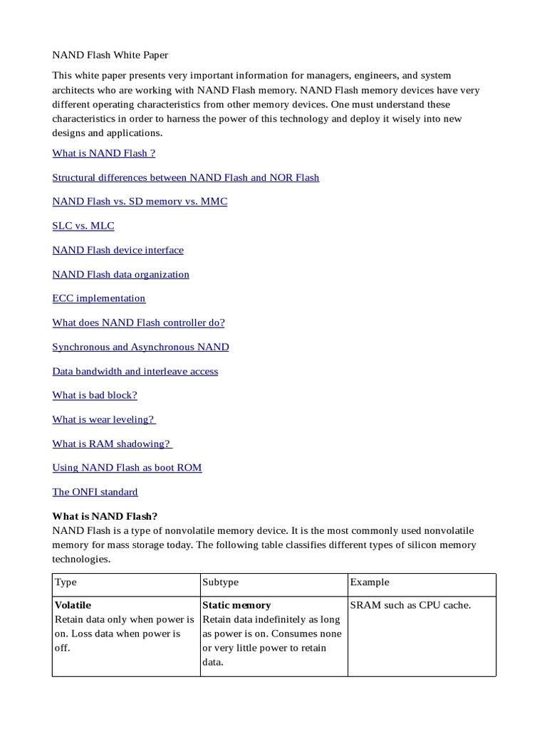 NAND Flash White Paper - Eureka Technology | PDF | Flash Memory | Random Access Memory