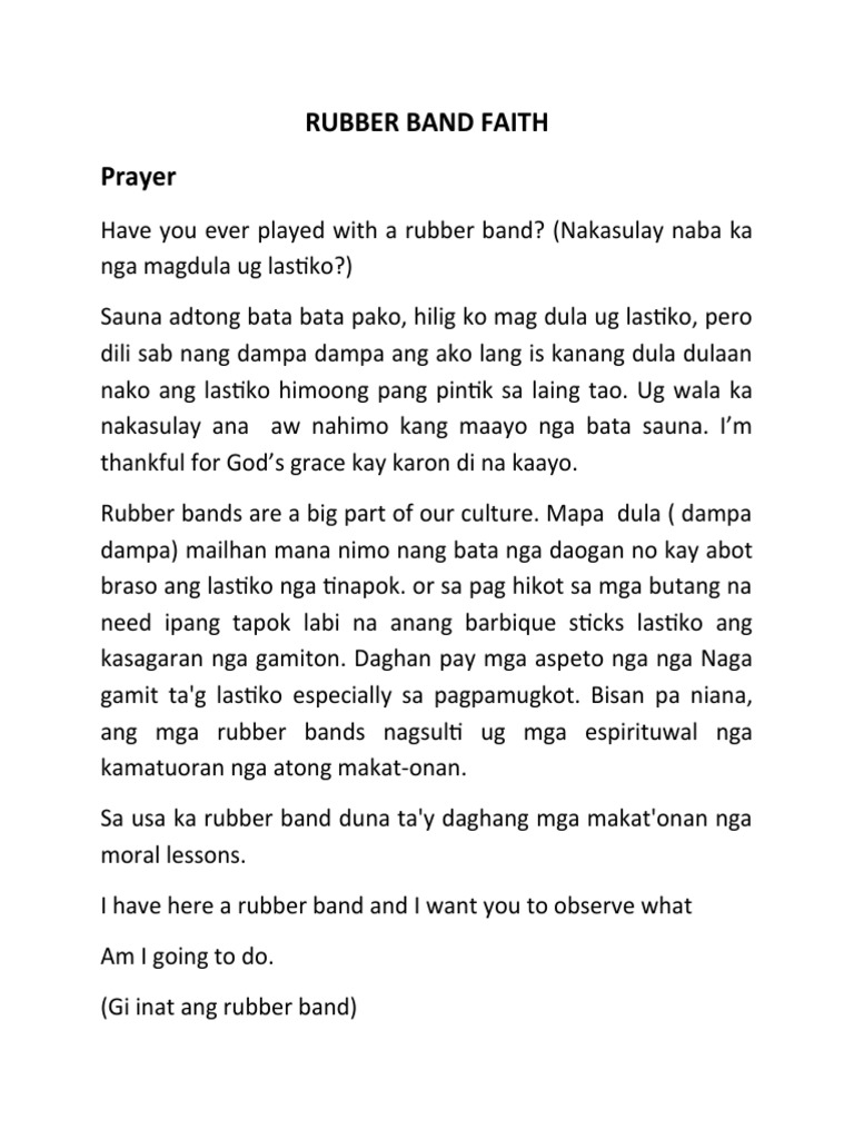 RUBBER BAND FAI-WPS Office | PDF | Faith | Gospel Of Matthew