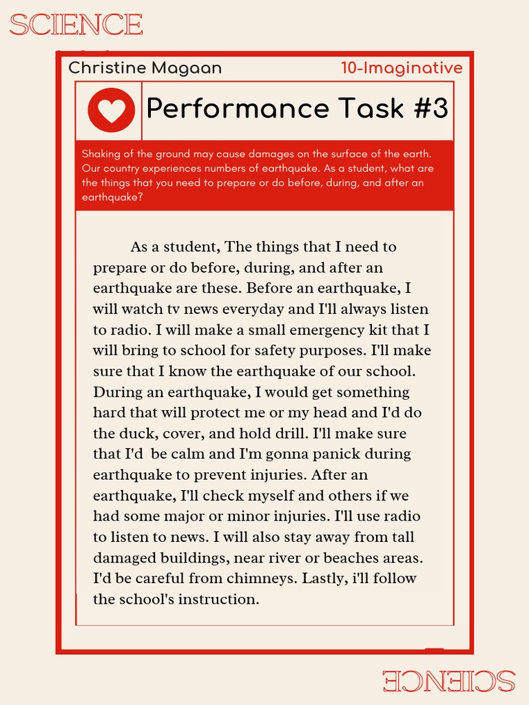 Q1 Science - Performance Task 3 | PDF