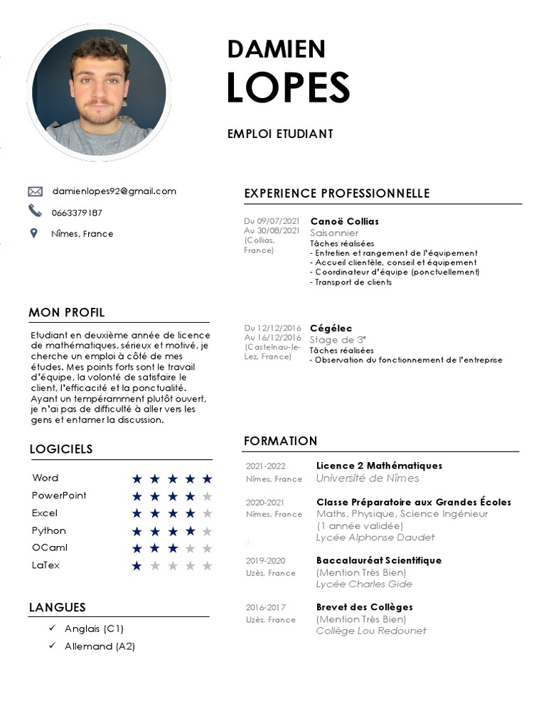 CV Damien LOPES | PDF