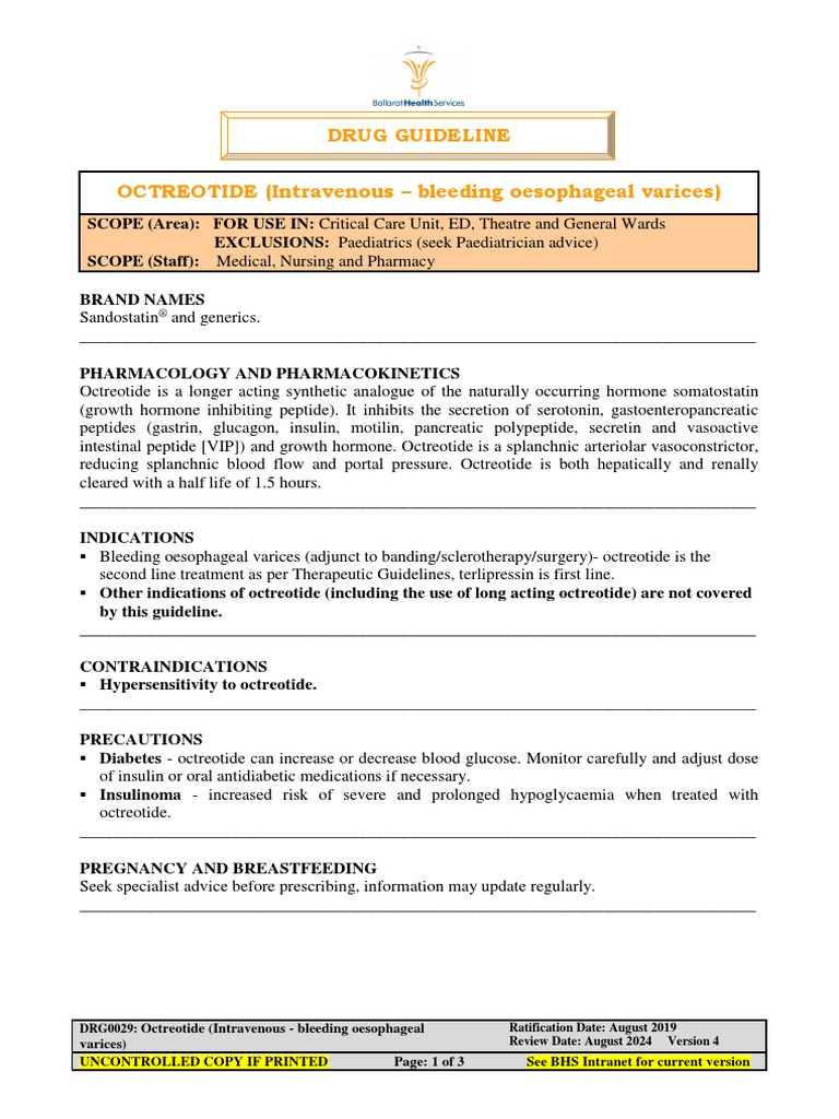 Sandostatin | PDF | Intravenous Therapy | Therapy